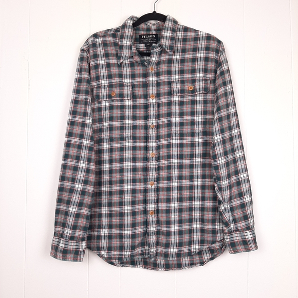 Filson | Shirts | Filson Scout Shirt Mallard Red Cream Plaid Long ...